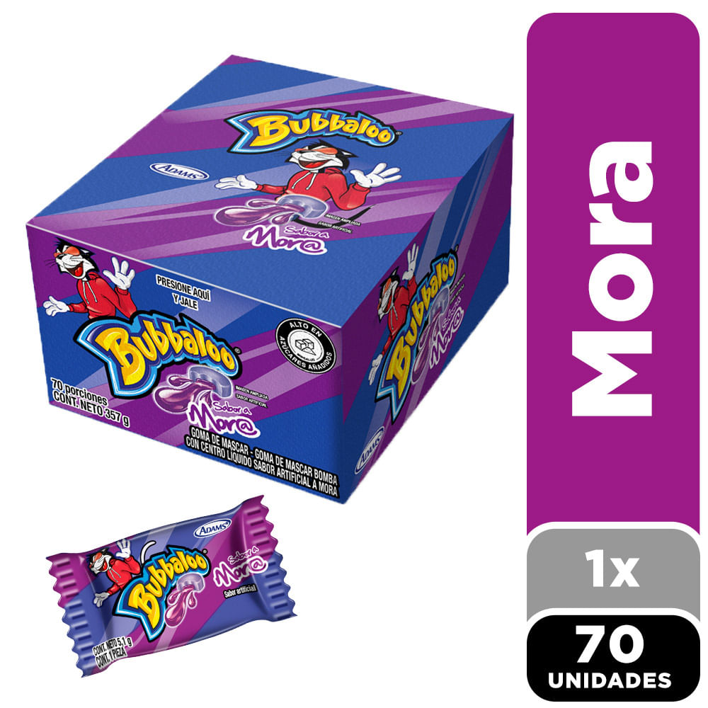 Bubbaloo 1s Mora x70 Unds - Tienda Mondelez